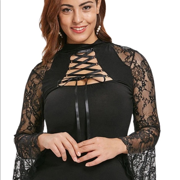 Tops | Plus Size Black Gothic Vintage Inspired Top 162w | Poshmark